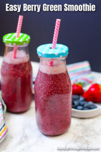 Easy Berry Green Smoothie (With Banana And Kale) - Dancing Through the Rain