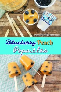 Blueberry Peach Popsicles (2 Ingredients!) - Dancing Through the Rain