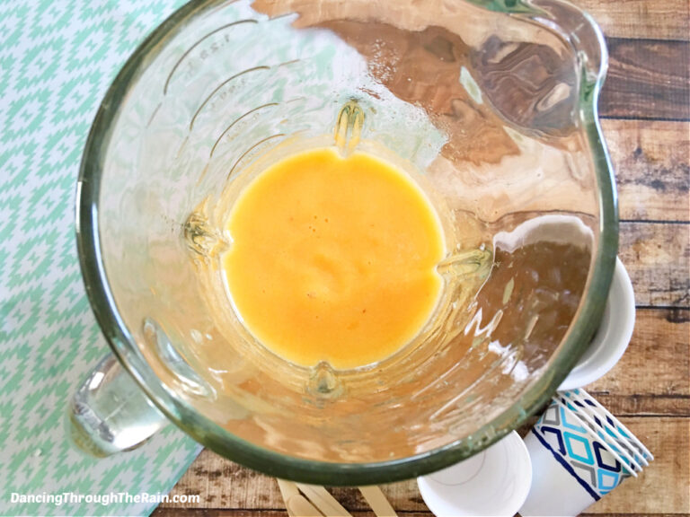 Blueberry Peach Popsicles (2 Ingredients!) - Dancing Through the Rain