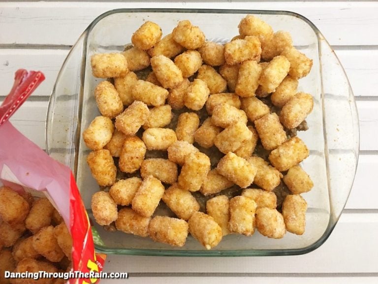 Easy Tater Tot Casserole - Layered And Tasty! - Dancing Through the Rain