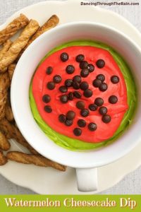 Watermelon Cheesecake Dip - A Fun Treat! - Dancing Through the Rain