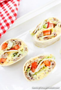 Easy Cheeseburger Pinwheels - Dancing Through the Rain