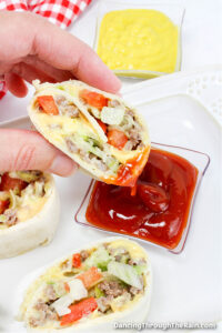 Easy Cheeseburger Pinwheels - Dancing Through the Rain