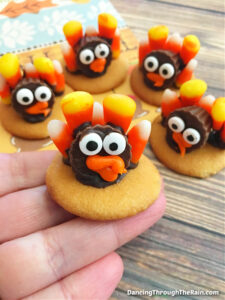 No-Bake Candy Corn Turkey Cookies - Dancing Through the Rain