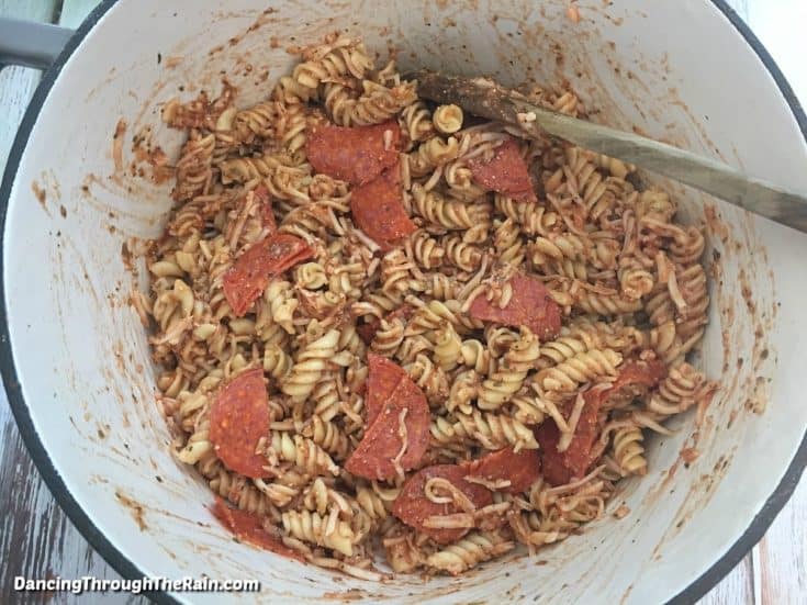 Easy Pepperoni Pasta Bake - Dancing Through the Rain