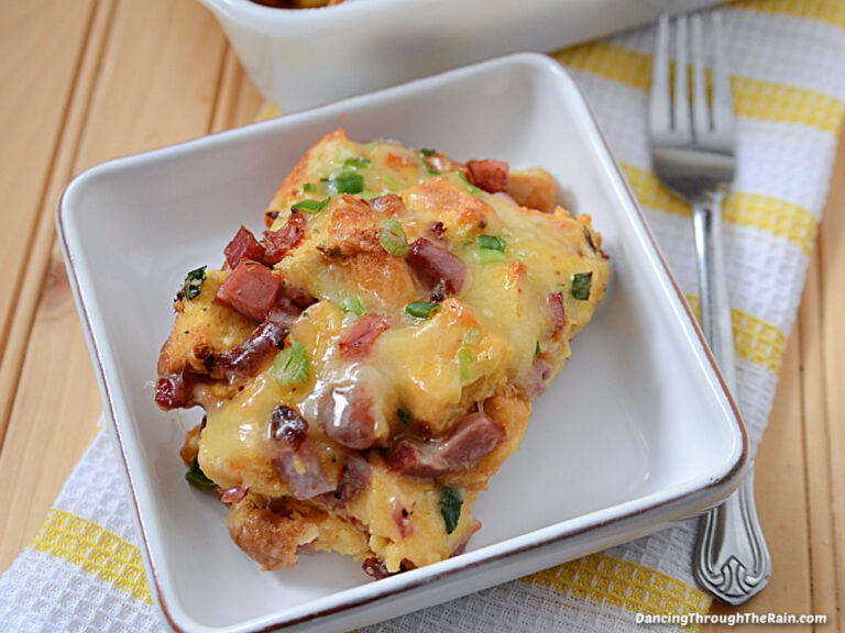 Cheesy Ham Breakfast Casserole (Easy Leftover Ham Recipe)