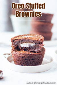 Easy Oreo Stuffed Brownies - Dancing Through the Rain