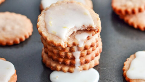 Raspberry Shortbread Cookies With Lemon Glaze - Dancing Through the Rain