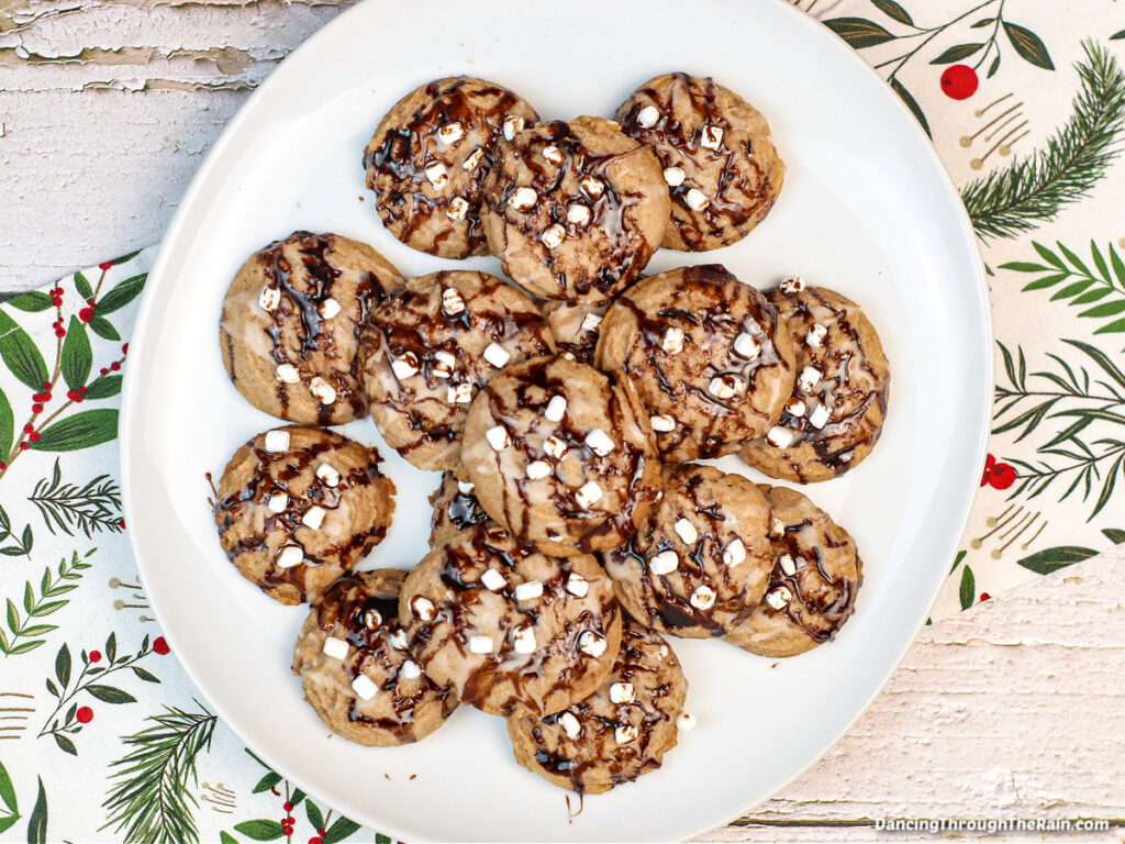Hot Chocolate Cookies With Chocolate Marshmallow Glaze - Dancing ...