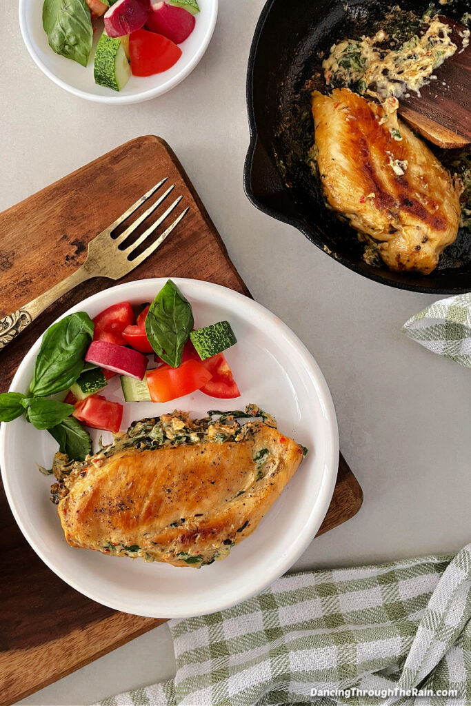 Spinach And Cheese Stuffed Chicken Breasts - Dancing Through the Rain