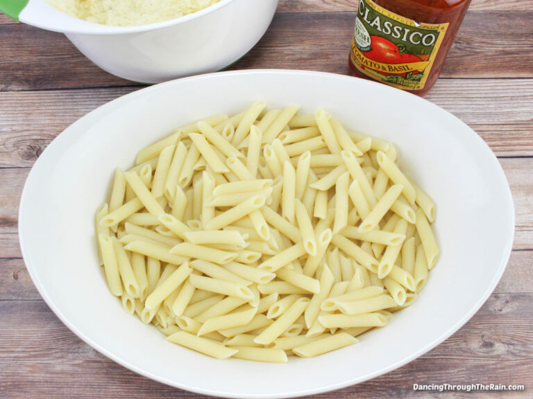 Easy Cheesy Penne Rigate Casserole - Dancing Through the Rain