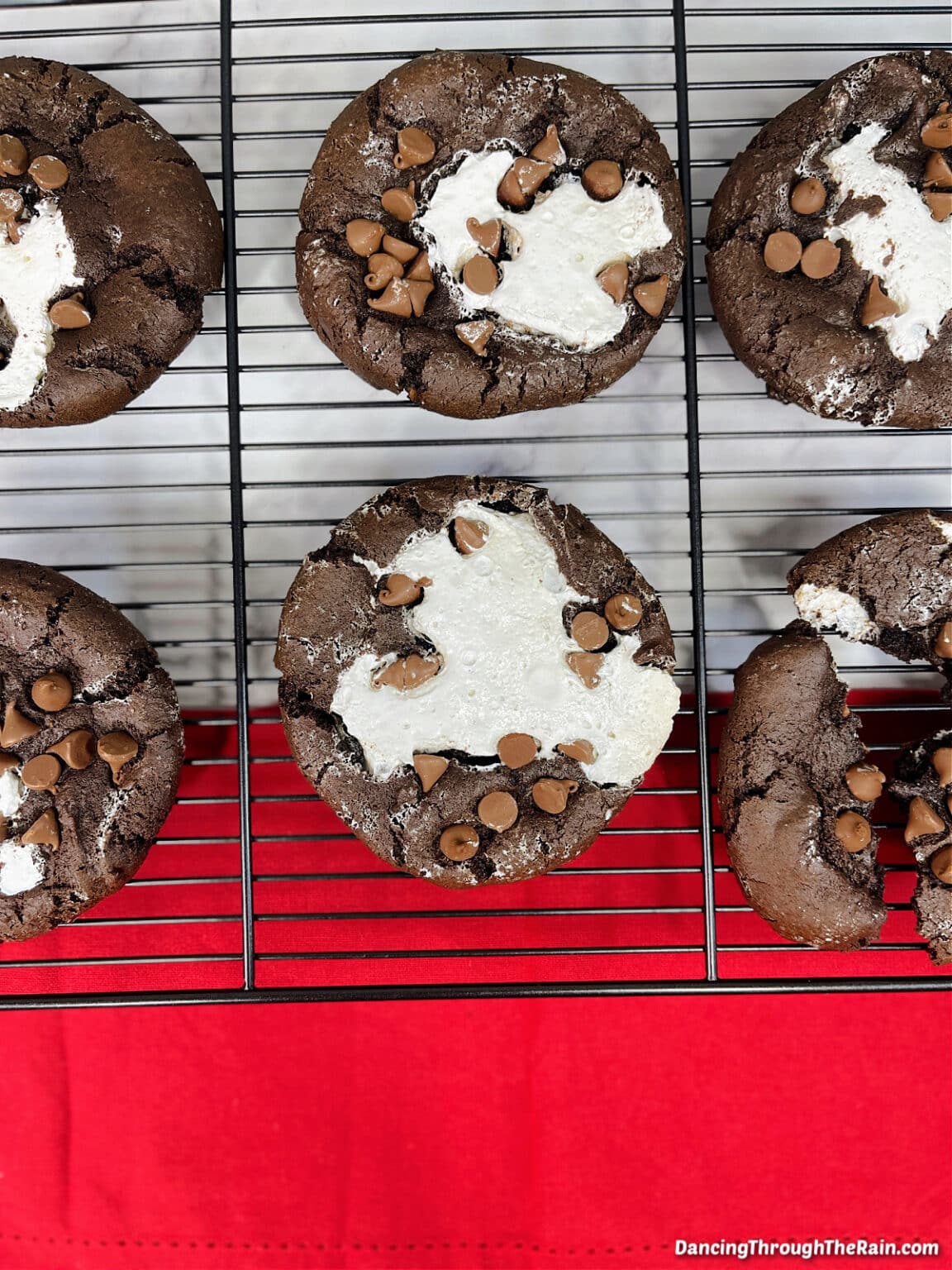 Chocolate Marshmallow Cookies (With Cake Mix!) - Dancing Through the Rain