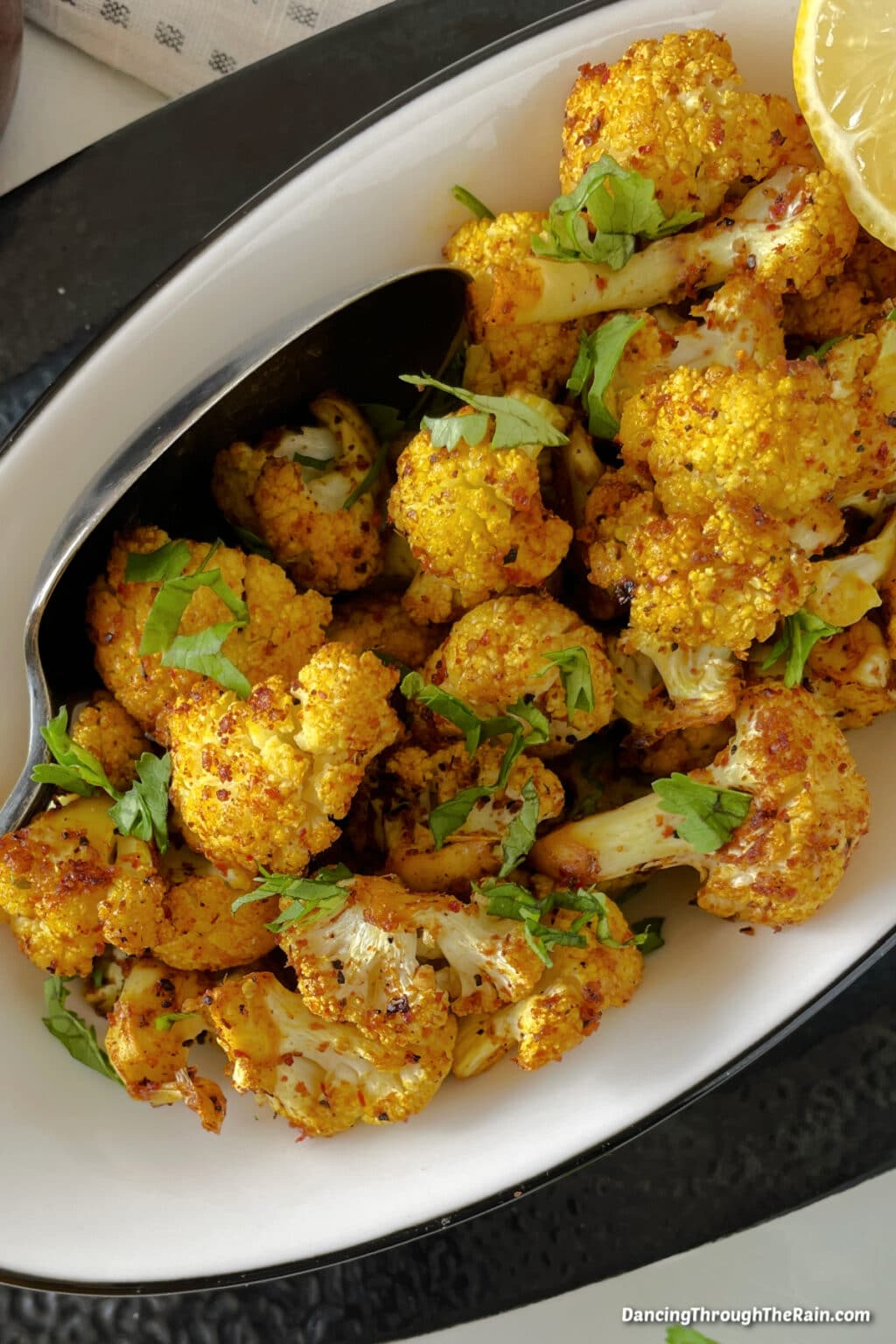 Curry Roasted Cauliflower - Baked To Perfection! - Dancing Through the Rain